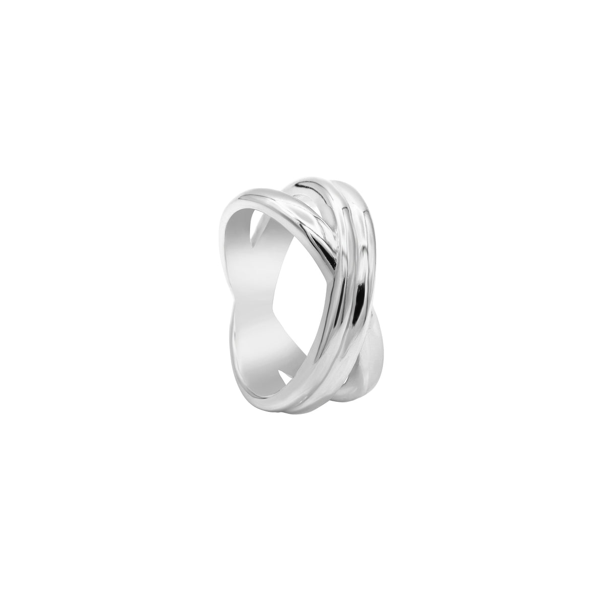 X Crossover Silver Ring – Ixora Jewelers